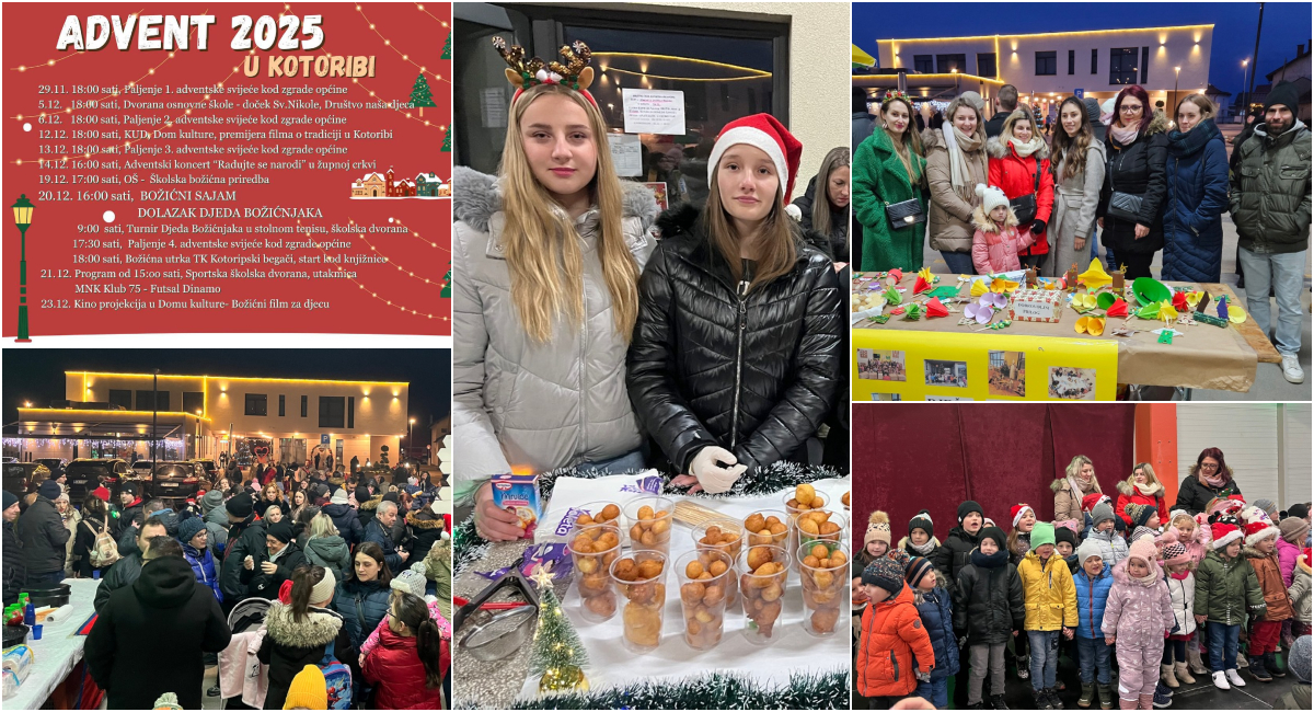 Advent 2025 u Kotoribi: Božićni sajam, Božićna utrka, adventski koncert ...